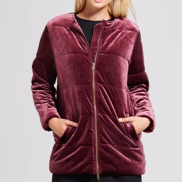 Who What Wear | Jackets & Coats | Who What Wear Berry Velvet Puffer ...